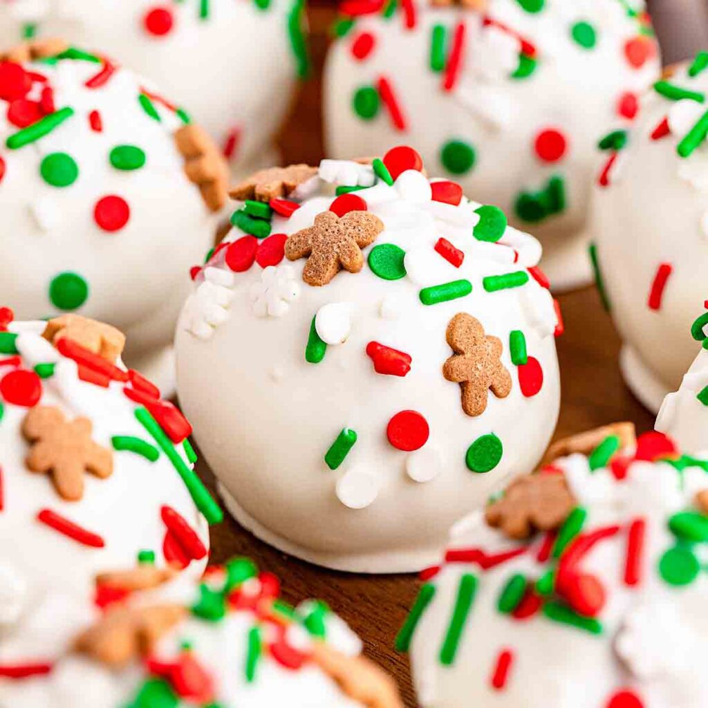 Gingerbread mix truffles (cake balls) - Deliciously Home Cooked
