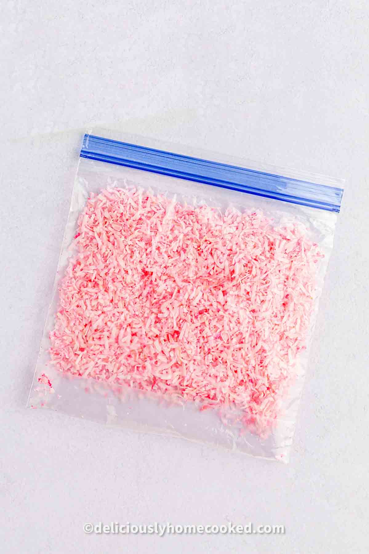 Colored coconut flakes - Deliciously Home Cooked