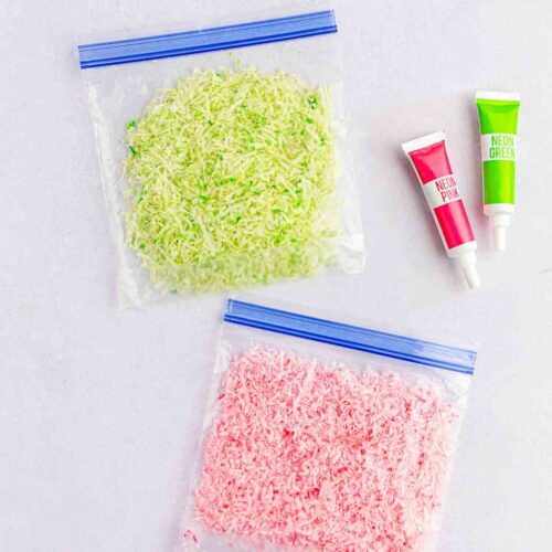 Colored coconut flakes - Deliciously Home Cooked