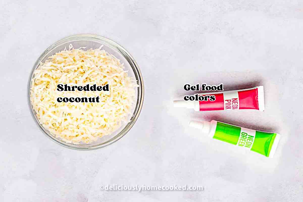Colored coconut flakes - Deliciously Home Cooked