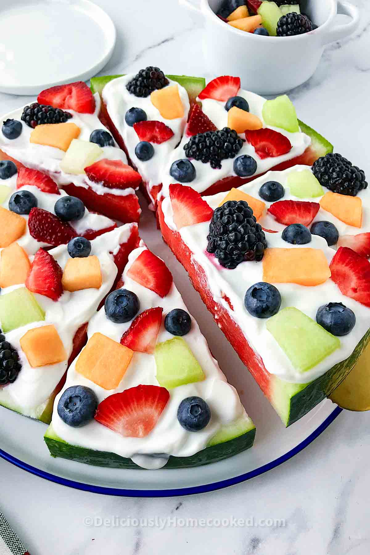 Watermelon pizza - Deliciously Home Cooked