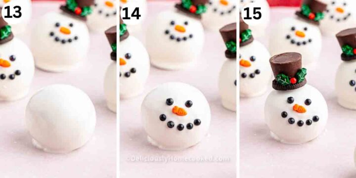 Snowman Oreo balls - Deliciously Home Cooked