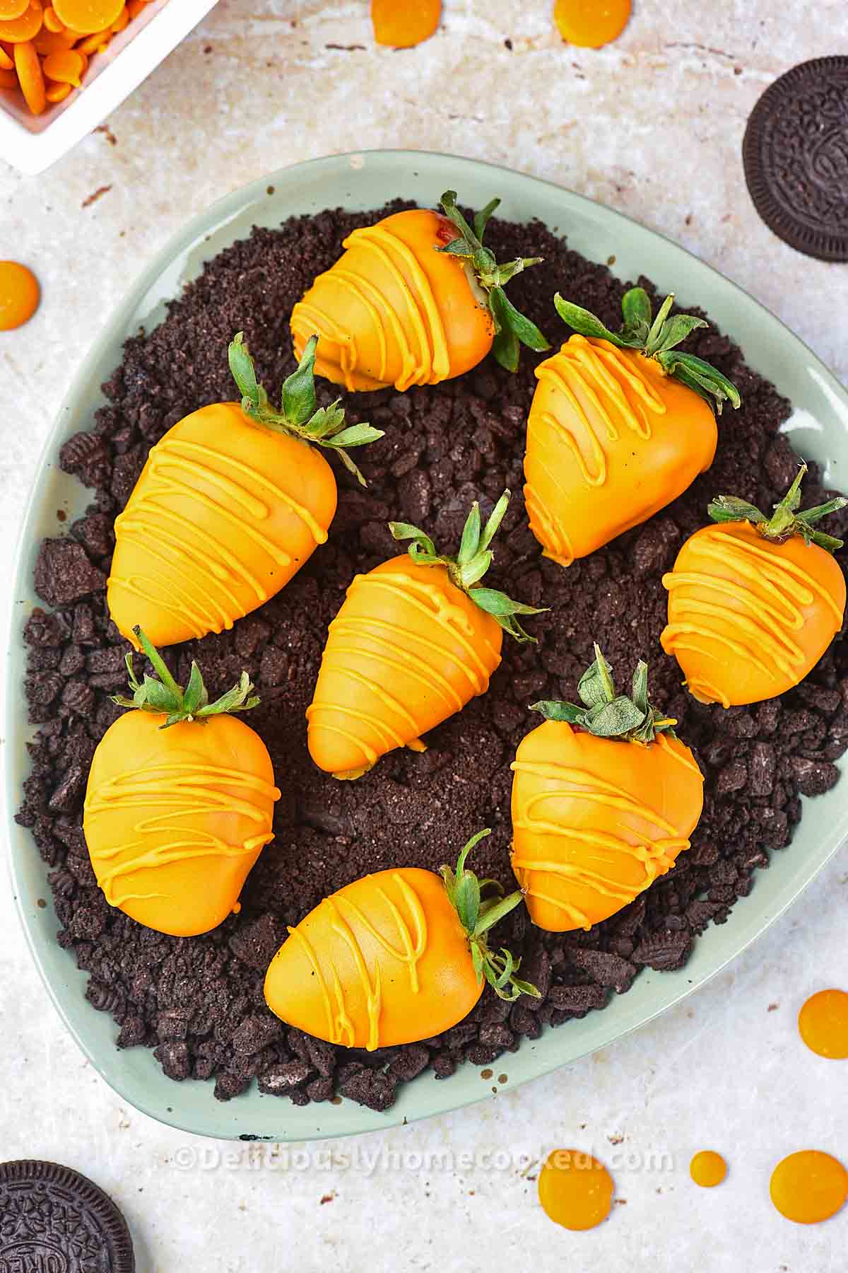 Chocolate covered Strawberry carrots - Deliciously Home Cooked