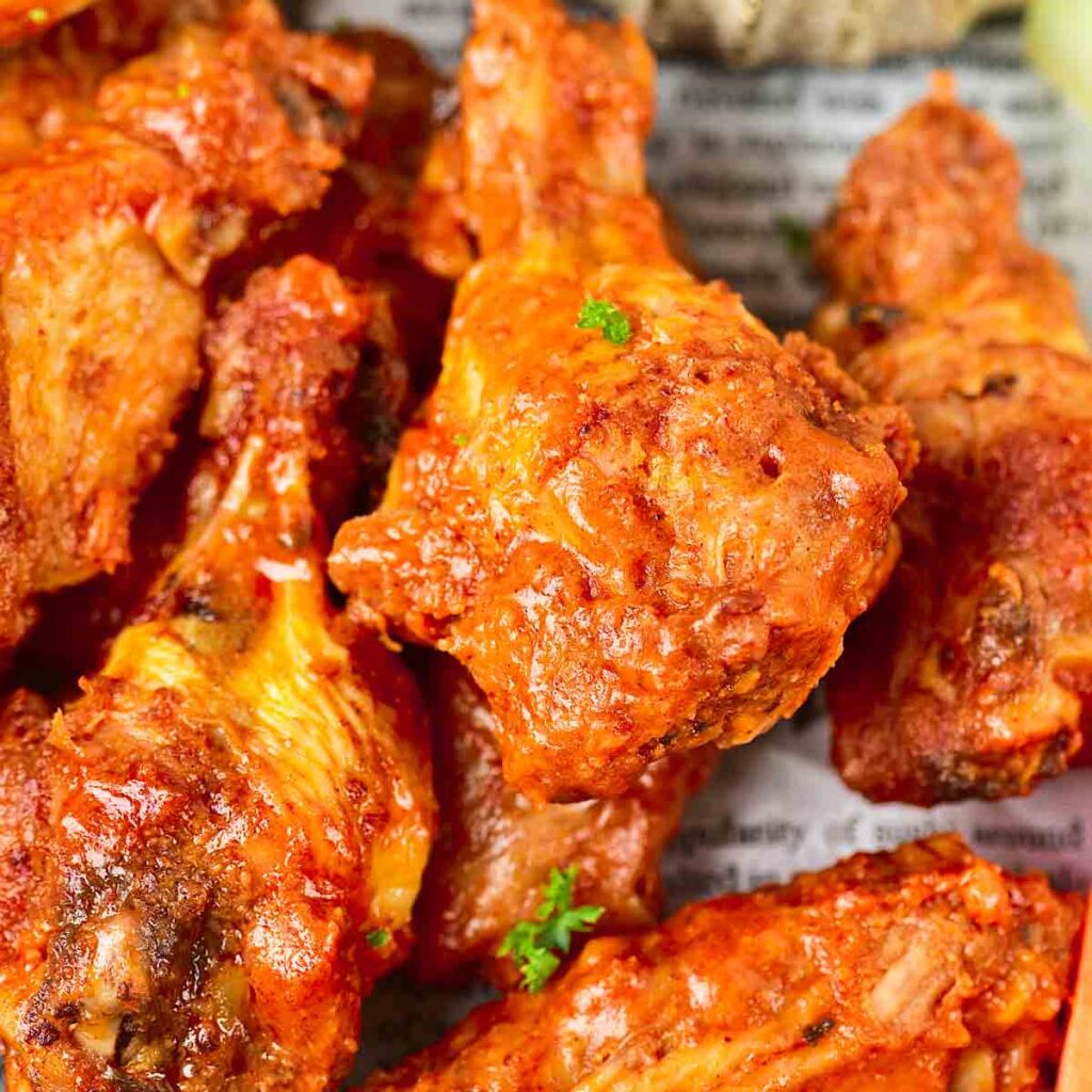 Crispy oven baked Buffalo chicken wings - Deliciously Home Cooked