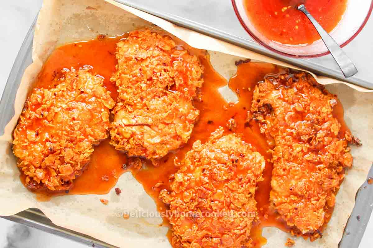 Crispy hot honey chicken - Deliciously Home Cooked