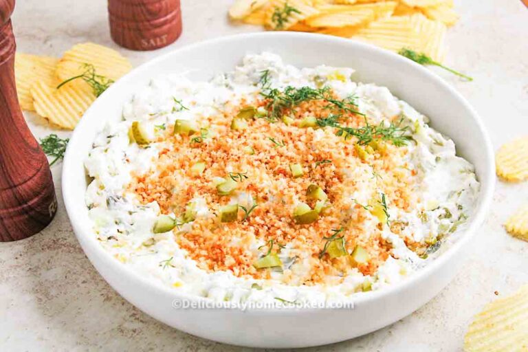 Fried dill pickle dip - Deliciously Home Cooked