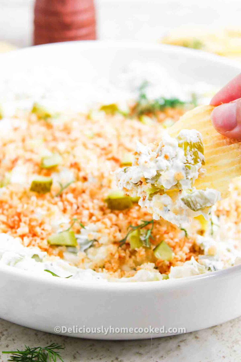 Fried dill pickle dip - Deliciously Home Cooked