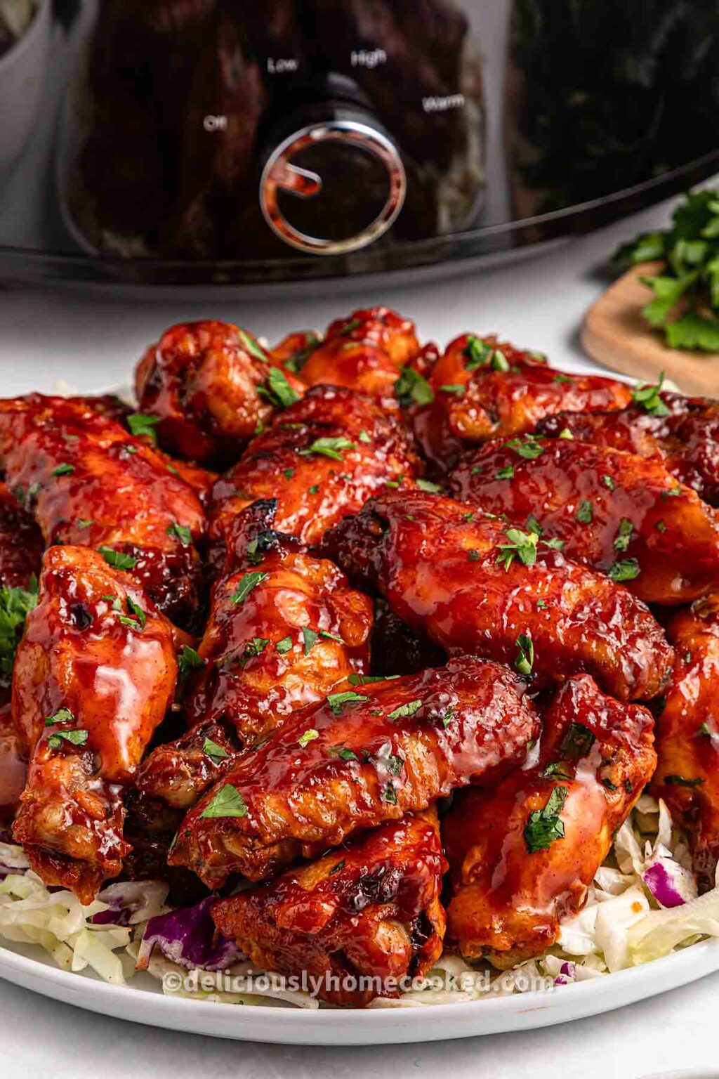Crockpot bbq chicken wings - Deliciously Home Cooked