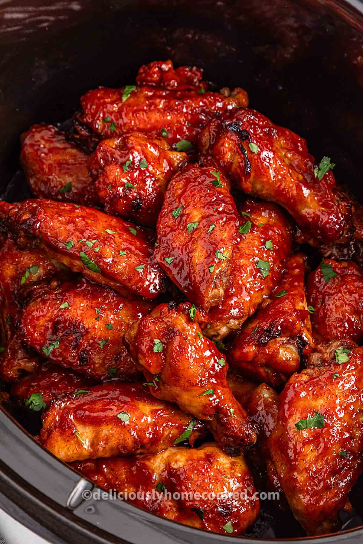 Crockpot bbq chicken wings - Deliciously Home Cooked