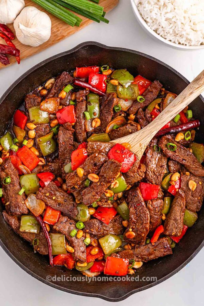 Kung pao beef - Deliciously Home Cooked