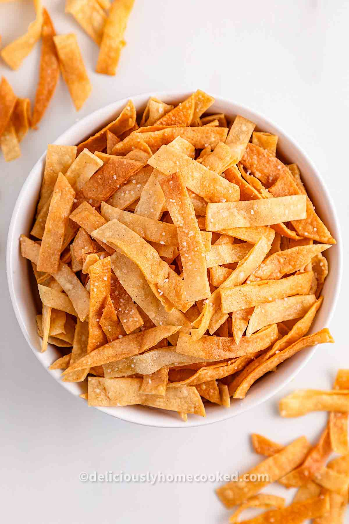 How to make Tortilla strips - Deliciously Home Cooked