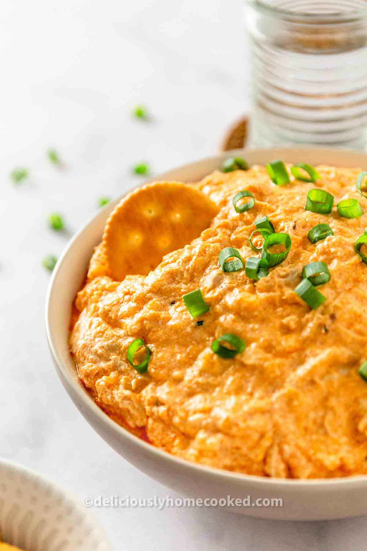 Slow cooker buffalo chicken dip - Deliciously Home Cooked