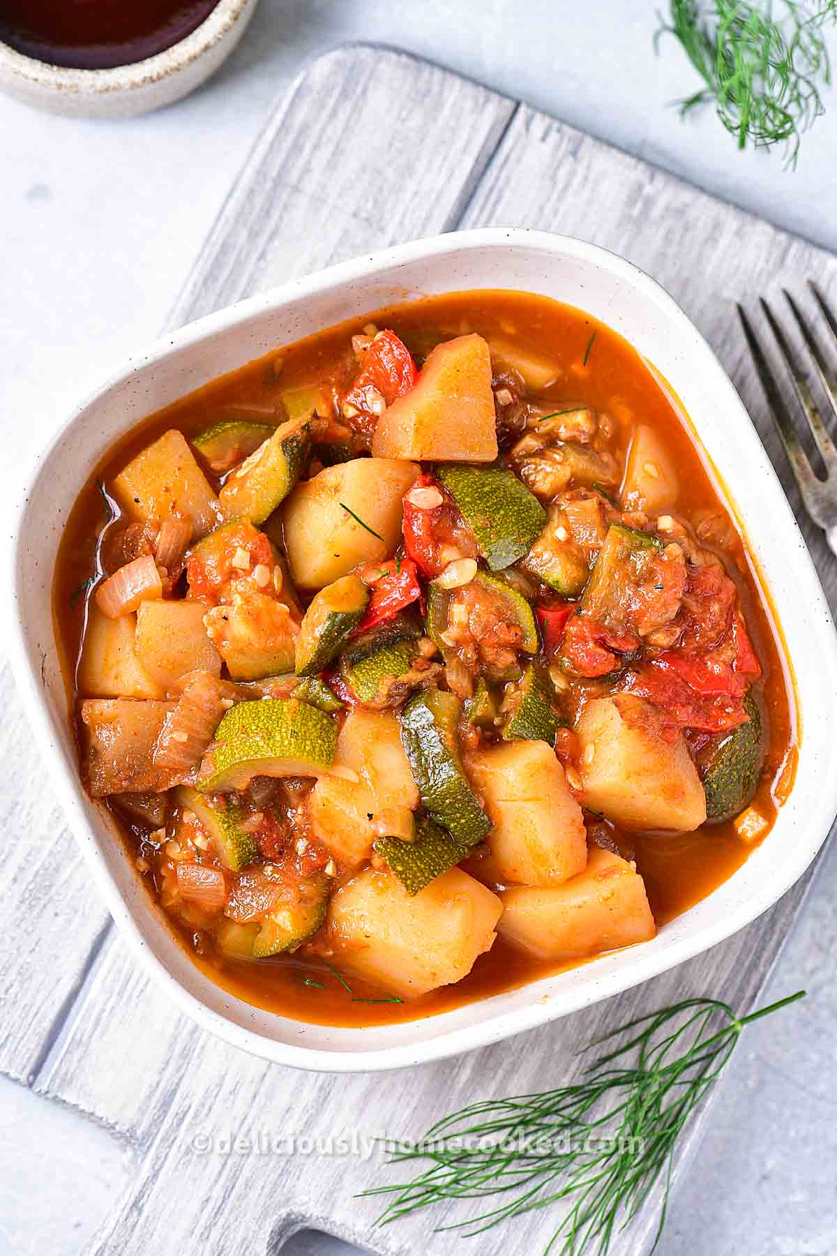 One pot hearty vegetable stew - Deliciously Home Cooked
