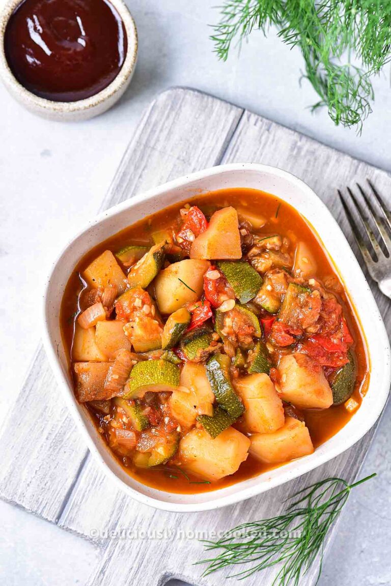 One pot hearty vegetable stew - Deliciously Home Cooked