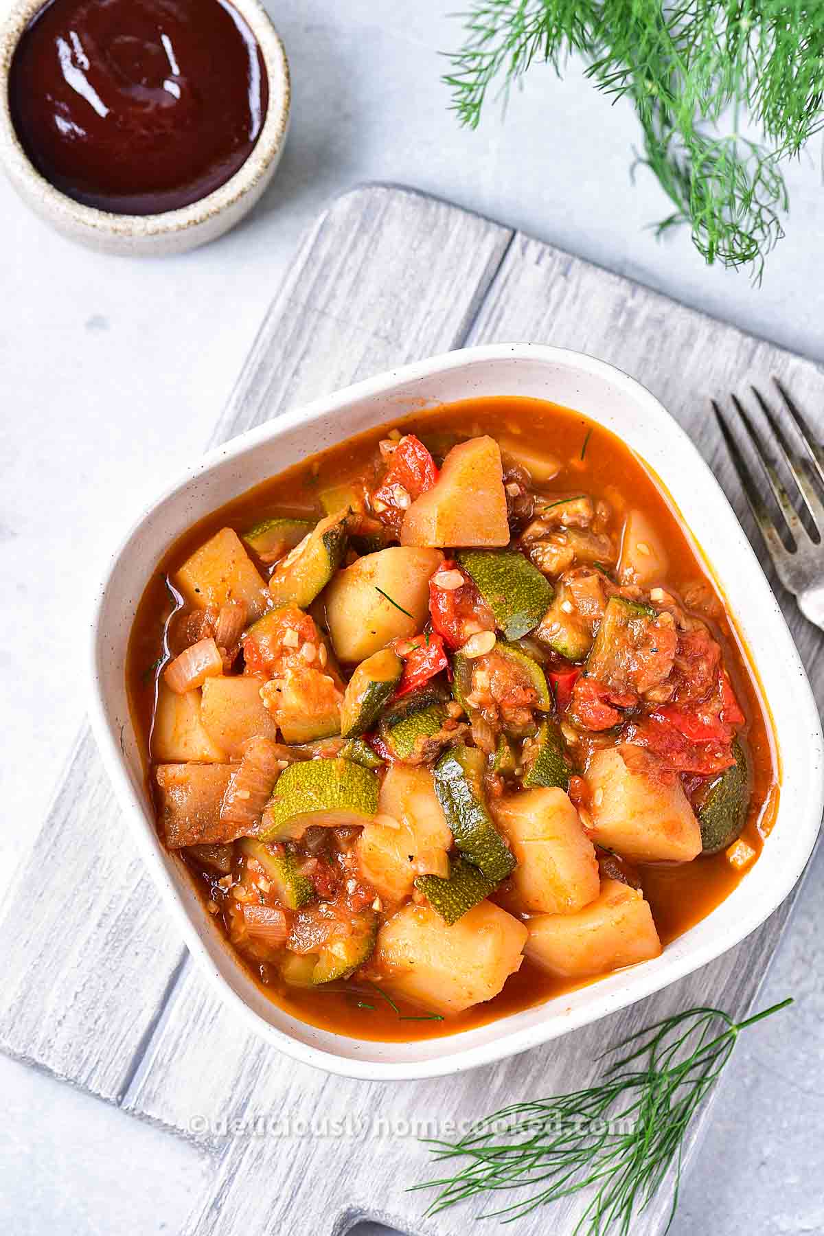 One pot hearty vegetable stew - Deliciously Home Cooked