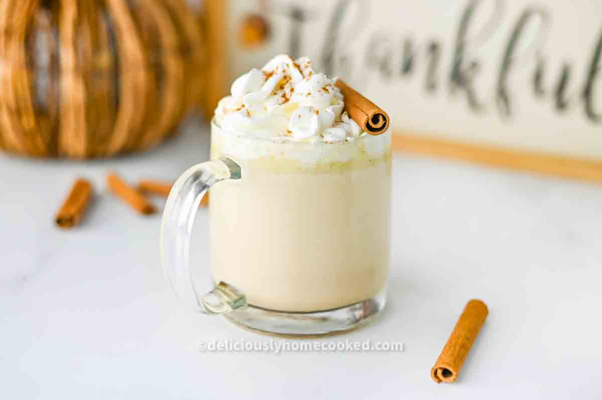 Pumpkin white hot chocolate - Deliciously Home Cooked