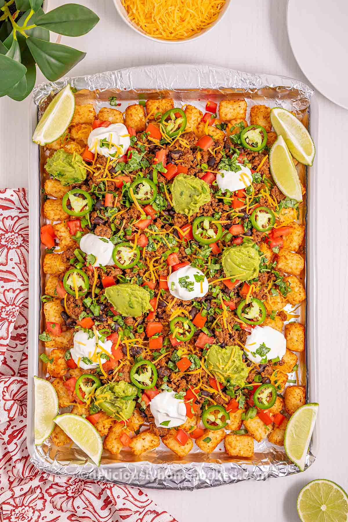 Loaded Totchos recipe (Tater tot nachos) Deliciously Home Cooked