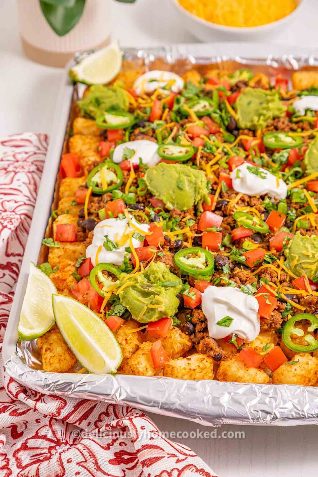 Loaded Totchos recipe (Tater tot nachos) Deliciously Home Cooked