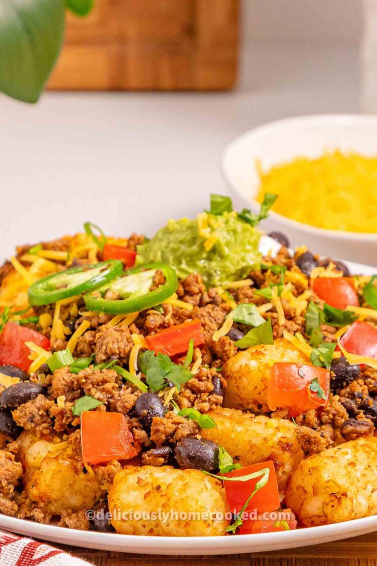 Loaded Totchos recipe (Tater tot nachos) Deliciously Home Cooked