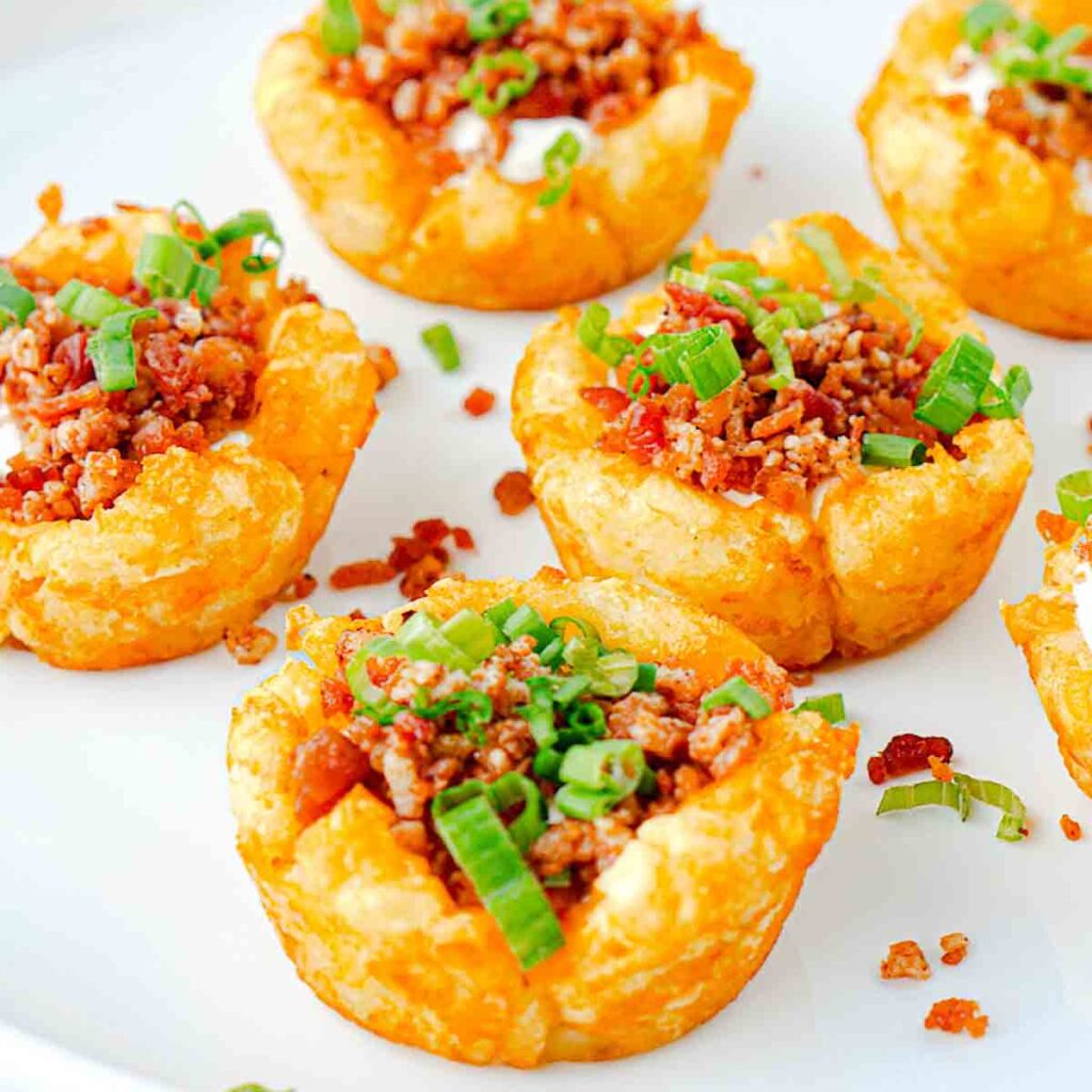 Loaded Tater Tot Cups That Are Crispy, Cheesy, and Delicious.