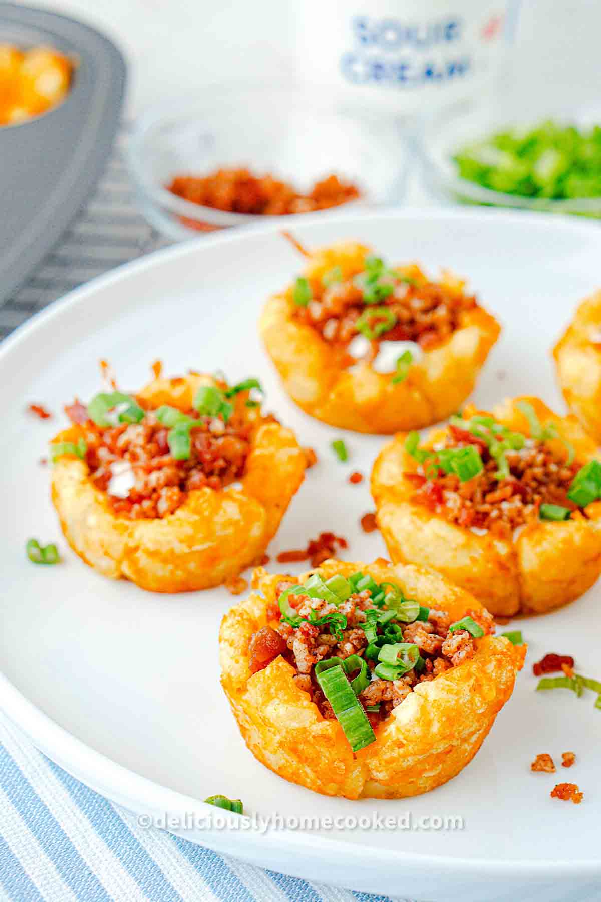 Loaded Tater Tot Cups That Are Crispy, Cheesy, and Delicious.