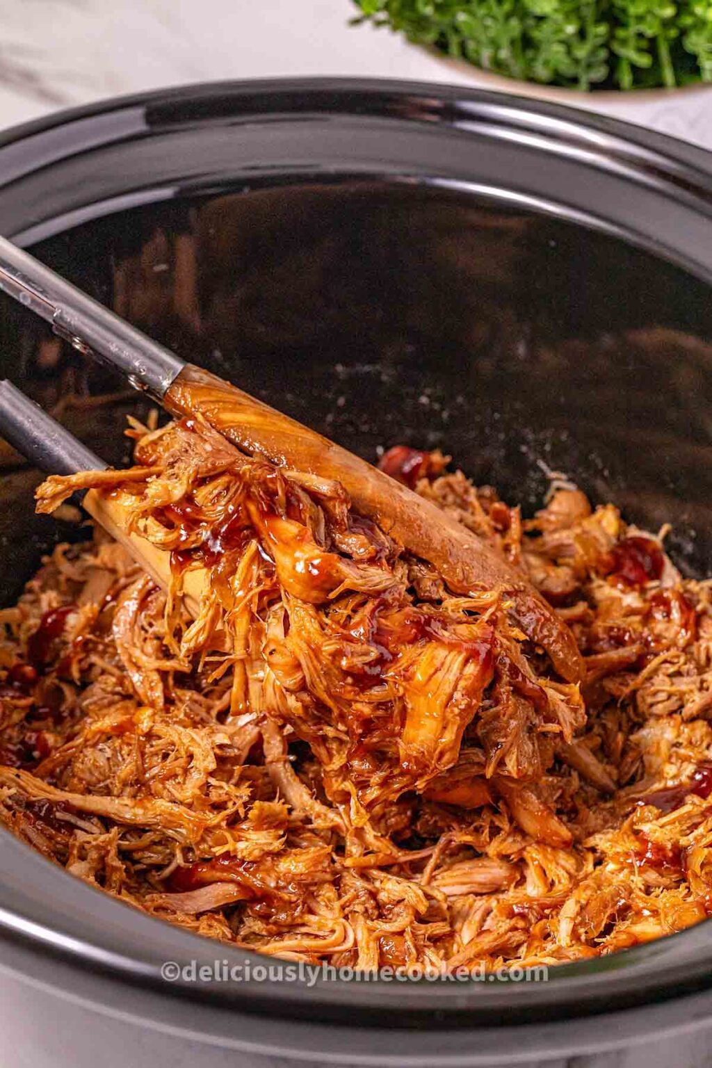 Slow Cooker BBQ Pulled Pork That’s Tender and Juicy.